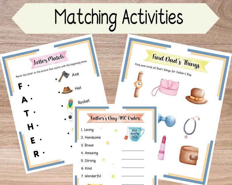 Fathers Day Activity Printable for Kids, Fathers Day Personalized Gift ...