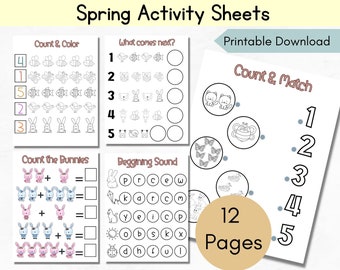 Printable Spring Preschool Activity Bundle - Etsy