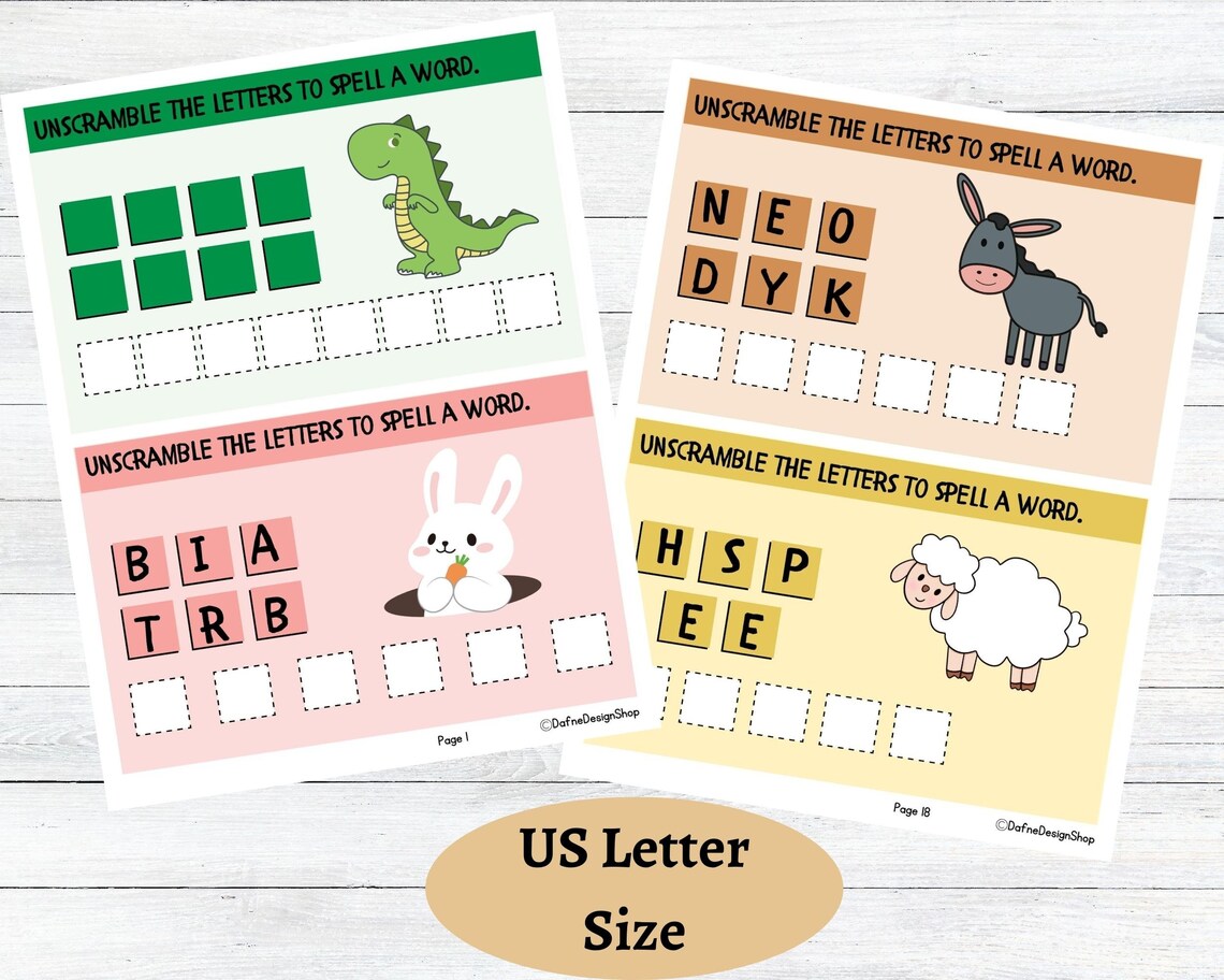 Word Cards Printable Game for Preschool, Alphabet Picture Cards for ...