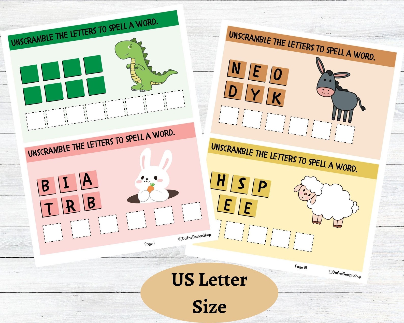 Word Cards Printable Game for Preschool, Alphabet Picture Cards for ...