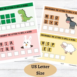 Word Cards Printable Game for Preschool, Alphabet Picture Cards for ...