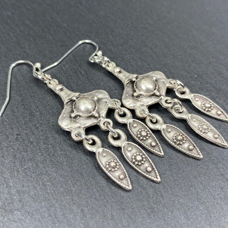 Silver Boho Earrings - Etsy