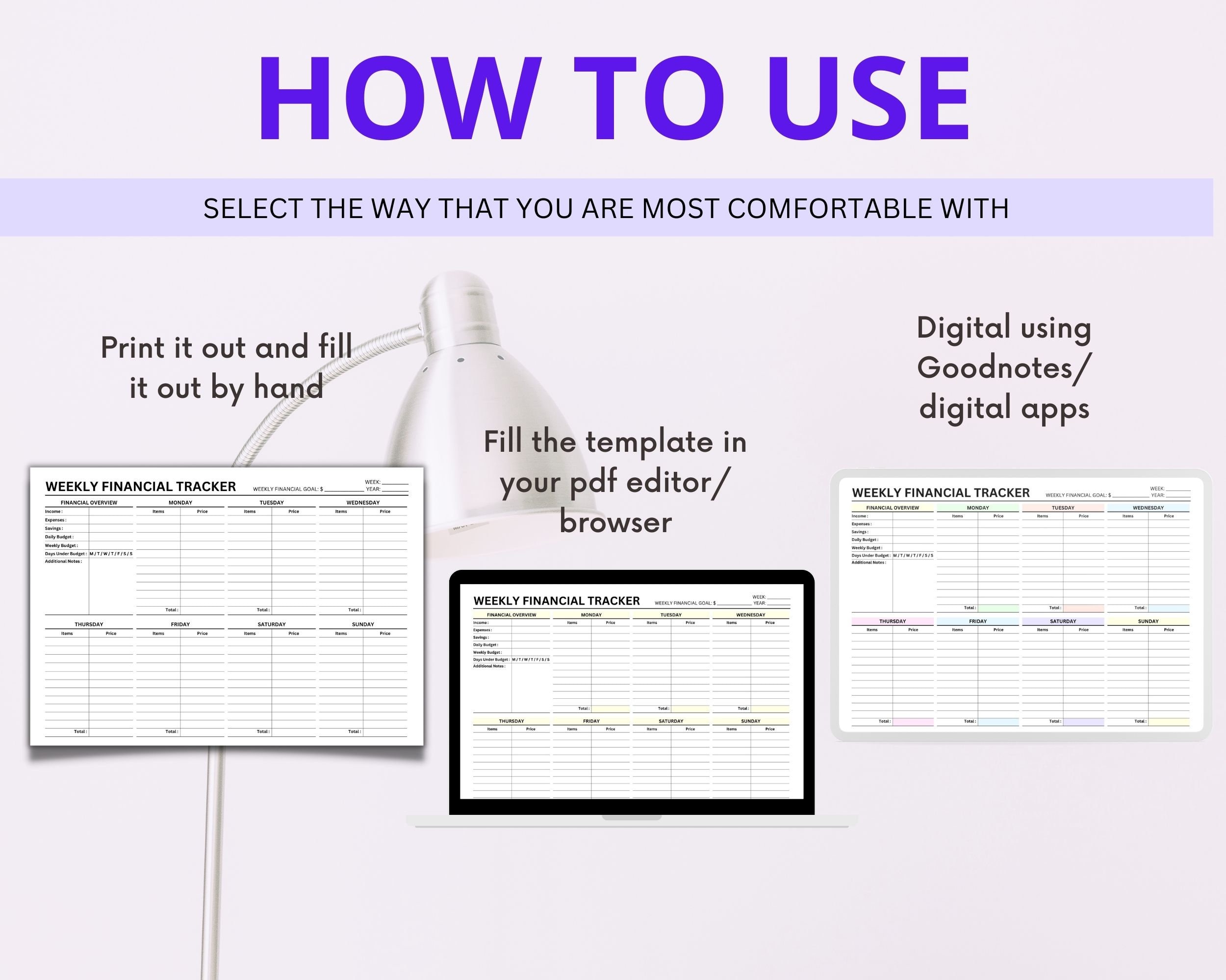 Weekly Budget Planner Printable, Weekly Budget Digital, Financial ...