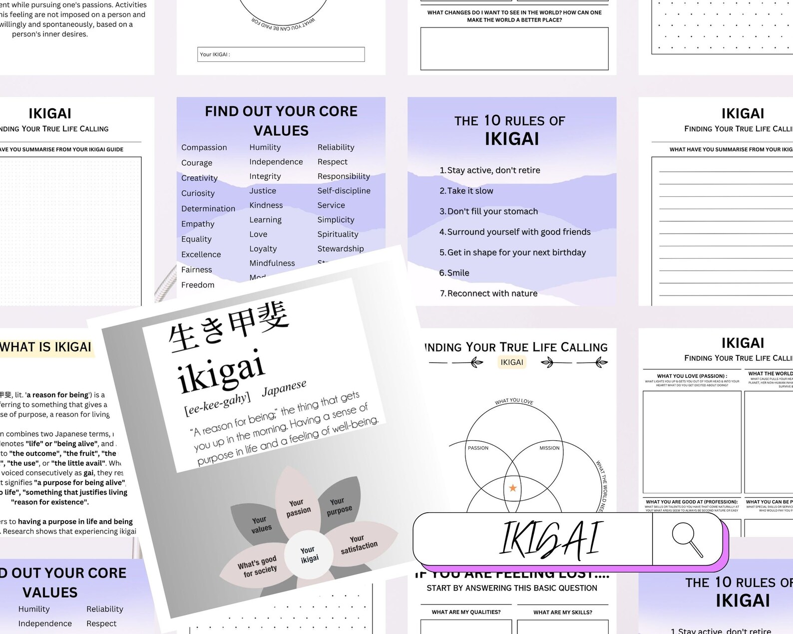 Ikigai Workbook, Printable IKIGAI Journal, Career Planner, Career Goals ...