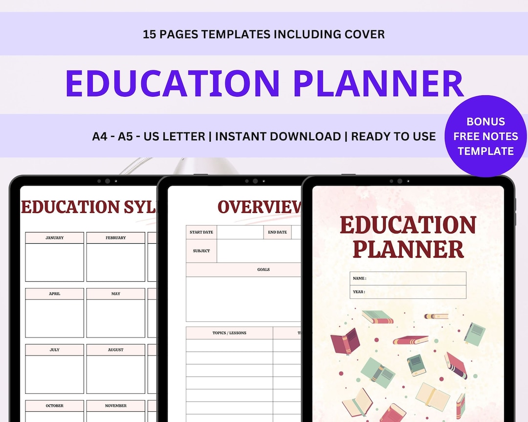 Education Planner Printable, Home School Teacher, Academic Lesson ...
