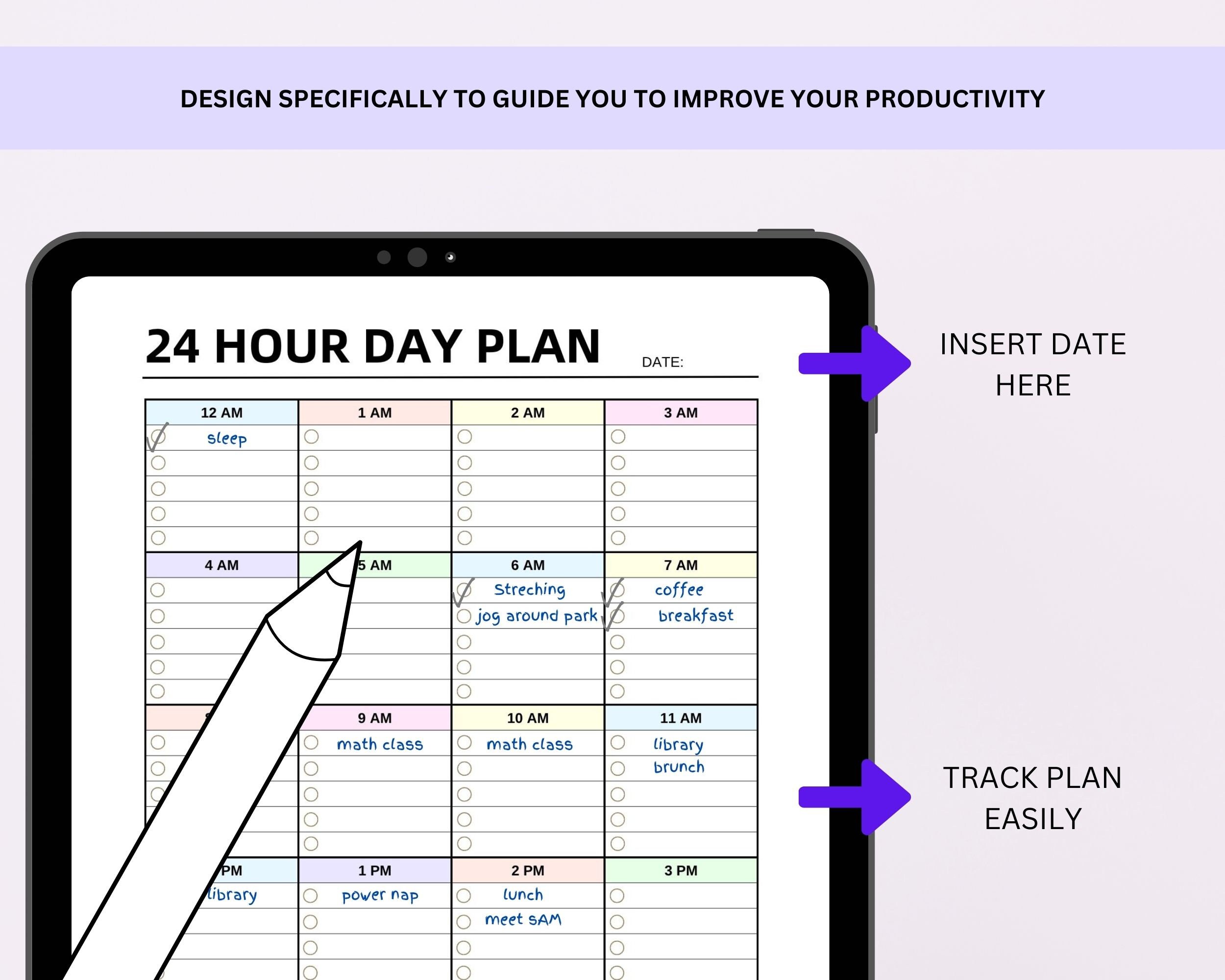 24 Hour Daily Planner Printable Daily to Do List for Work - Etsy