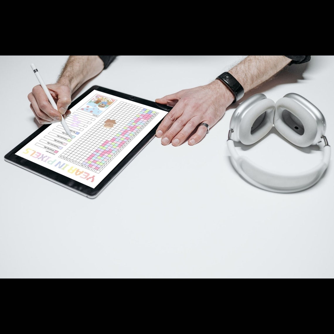 A Year in Pixels Printable, Yearly Mood Tracker Journal, Year in Pixels ...