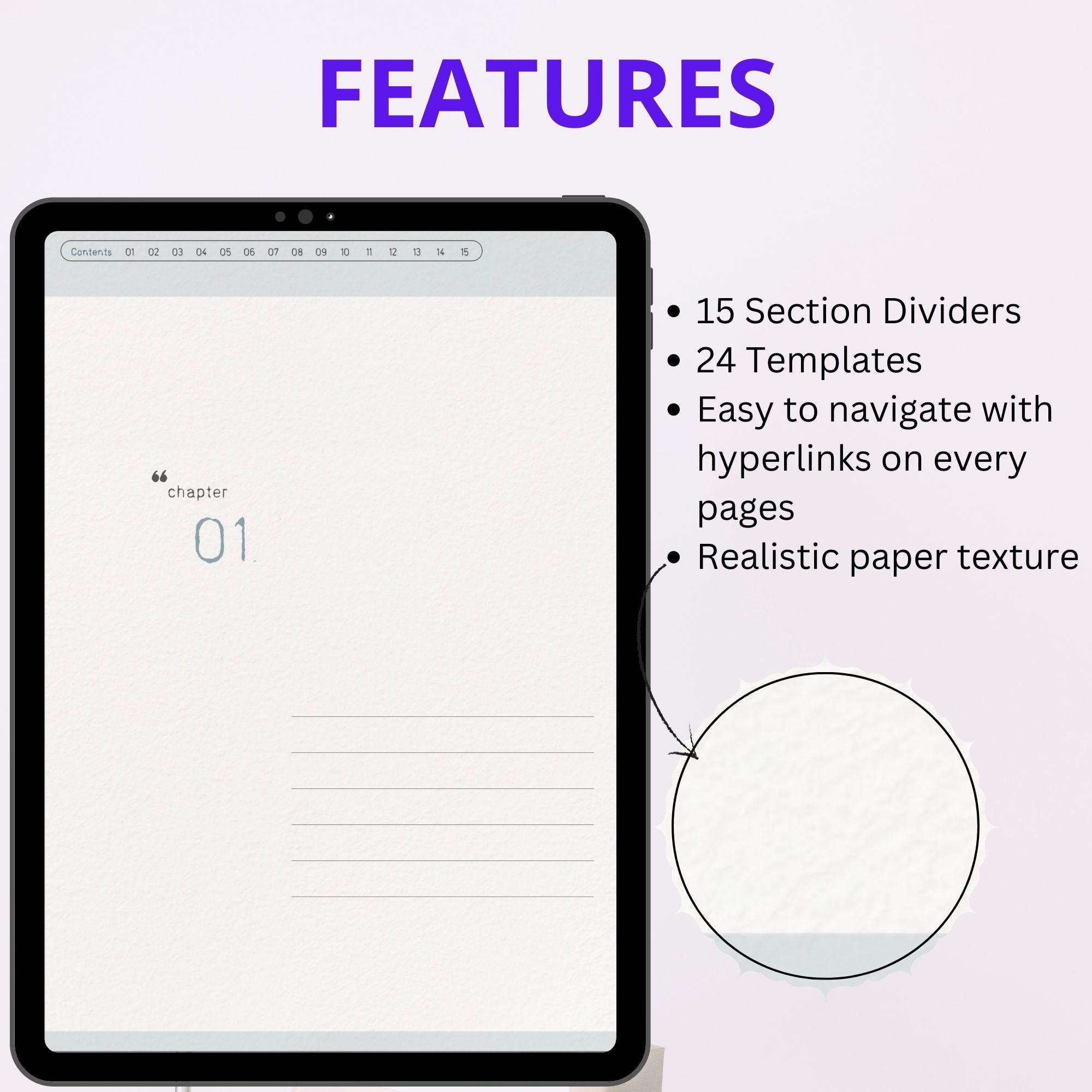 Digital Notebook, Goodnotes Notebook, Notebook With Tabs, Portrait ...