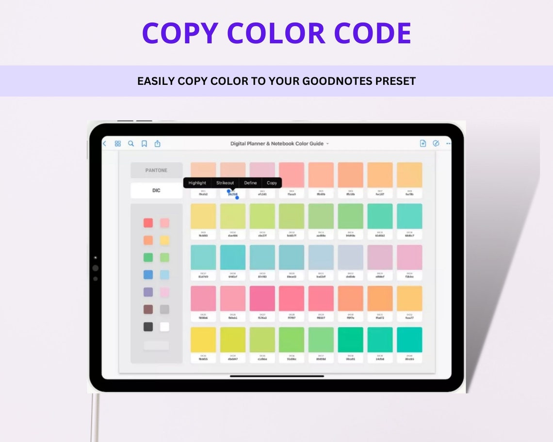 Cheapest Goodnotes Color Guide for Notebook & Digital Planner, Simple ...