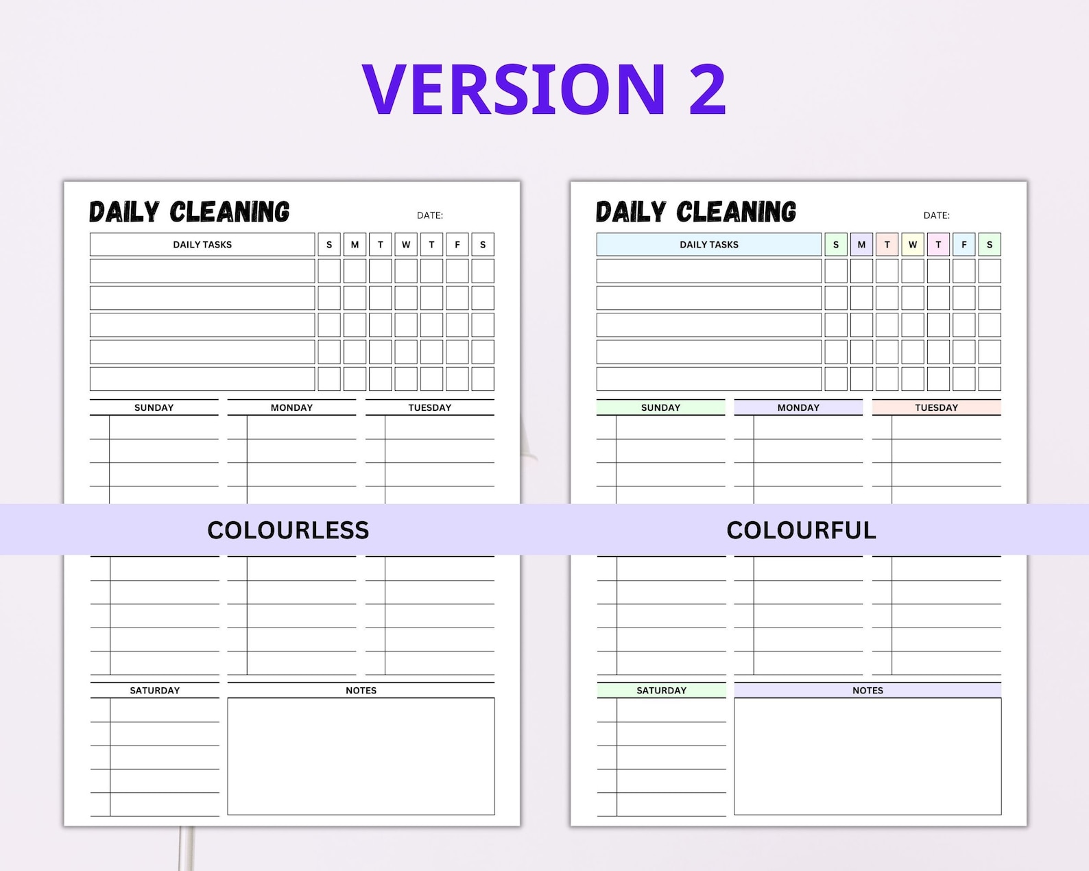 Printable Cleaning Schedule, Weekly Monthly Yearly Cleaning Checklist ...