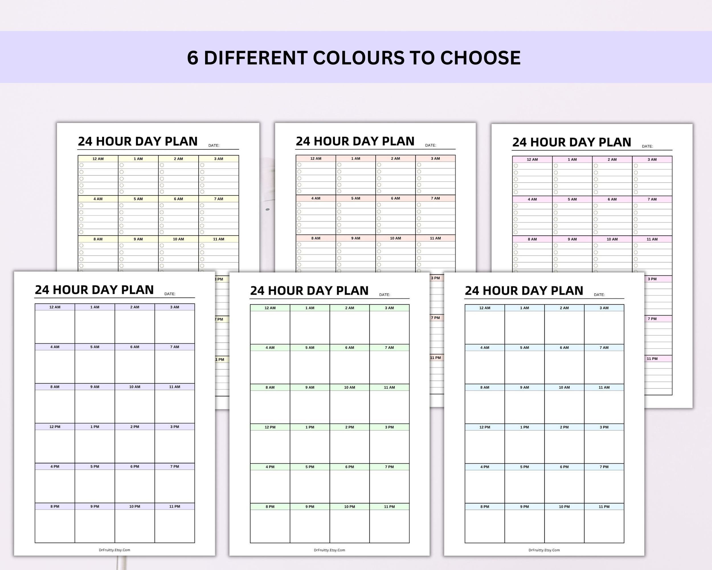 24 Hour Daily Planner Printable Daily to Do List for Work - Etsy