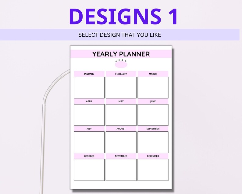 Yearly Overview, Printable Yearly Planner on One Page, Year at a Glance ...