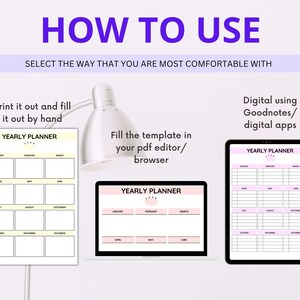 Yearly Overview, Printable Yearly Planner on One Page, Year at a Glance ...