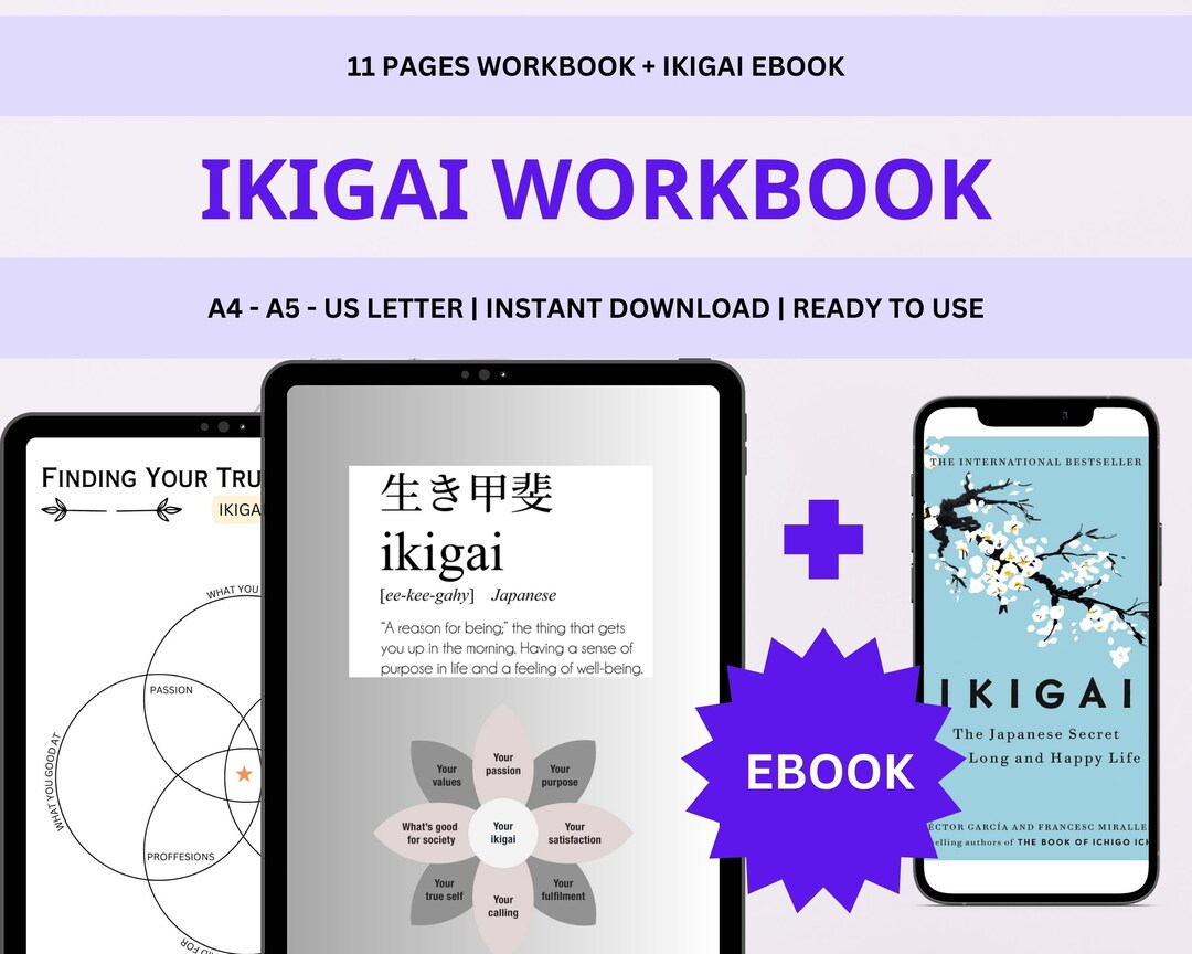 Ikigai workbook Printable IKIGAI Journal Career Planner - Etsy España