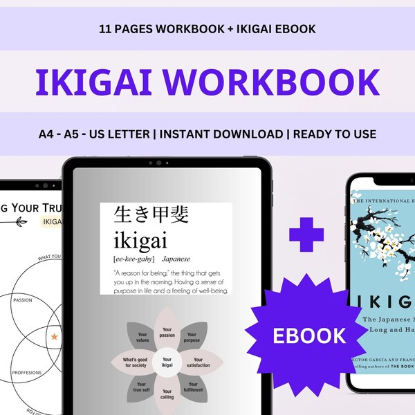 Ikigai Workbook - Etsy