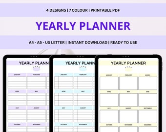 Early Planner, Printable Yearly Overview on One Page, Year at a Glance ...