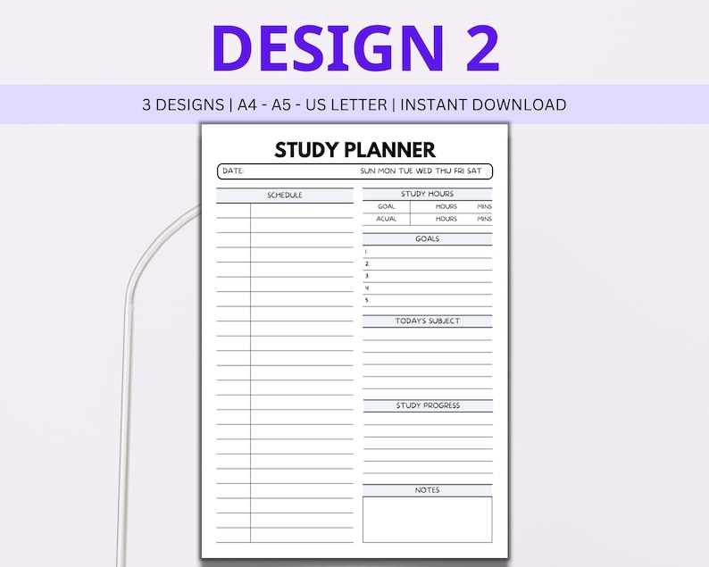 Minimalist Study Planner Printable Assignment Tracker - Etsy