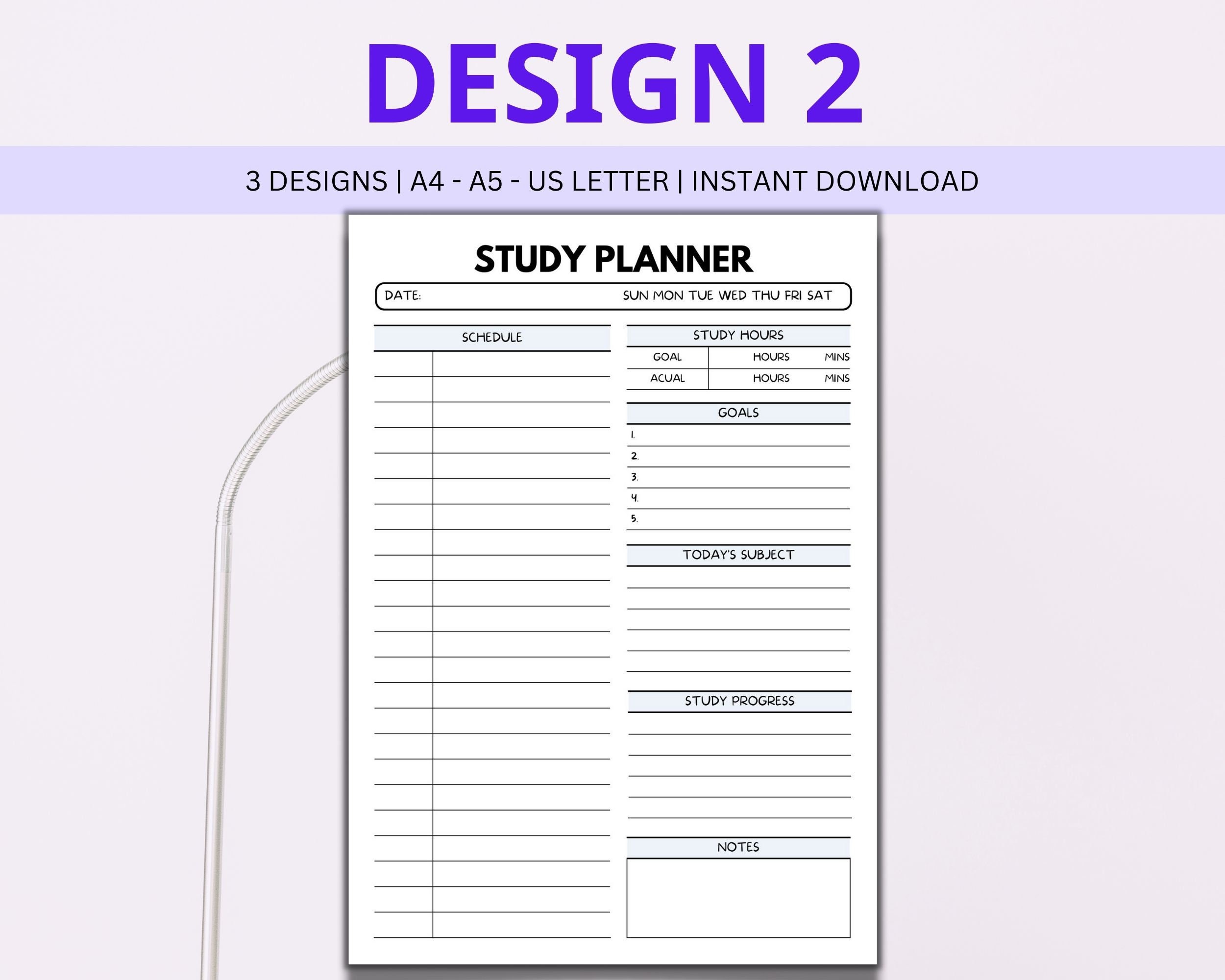 Minimalist Study Planner Printable, Assignment Tracker, Printable ...