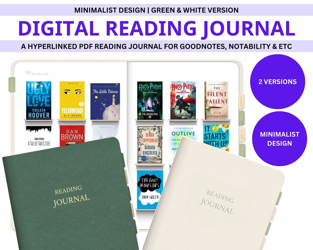 Digital Reading Journal, Book Review, Library Tracker for Goodnotes ...