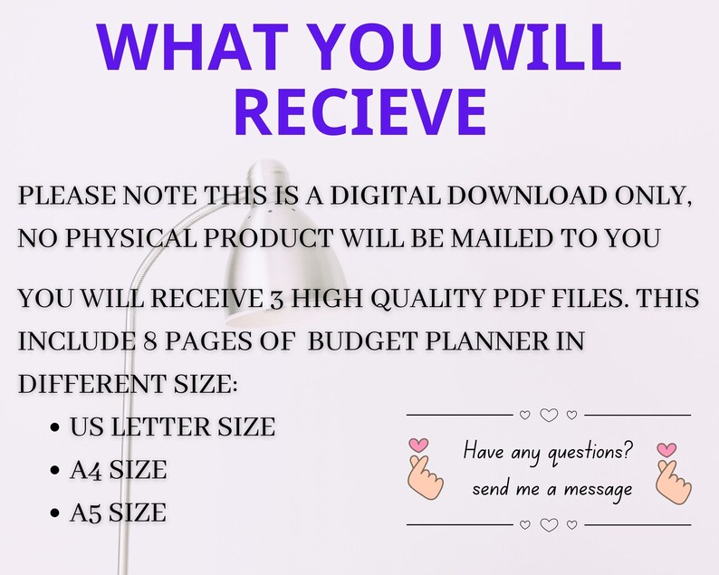 Budget Planner, Printable Planner Insert, Finance Overview Template ...