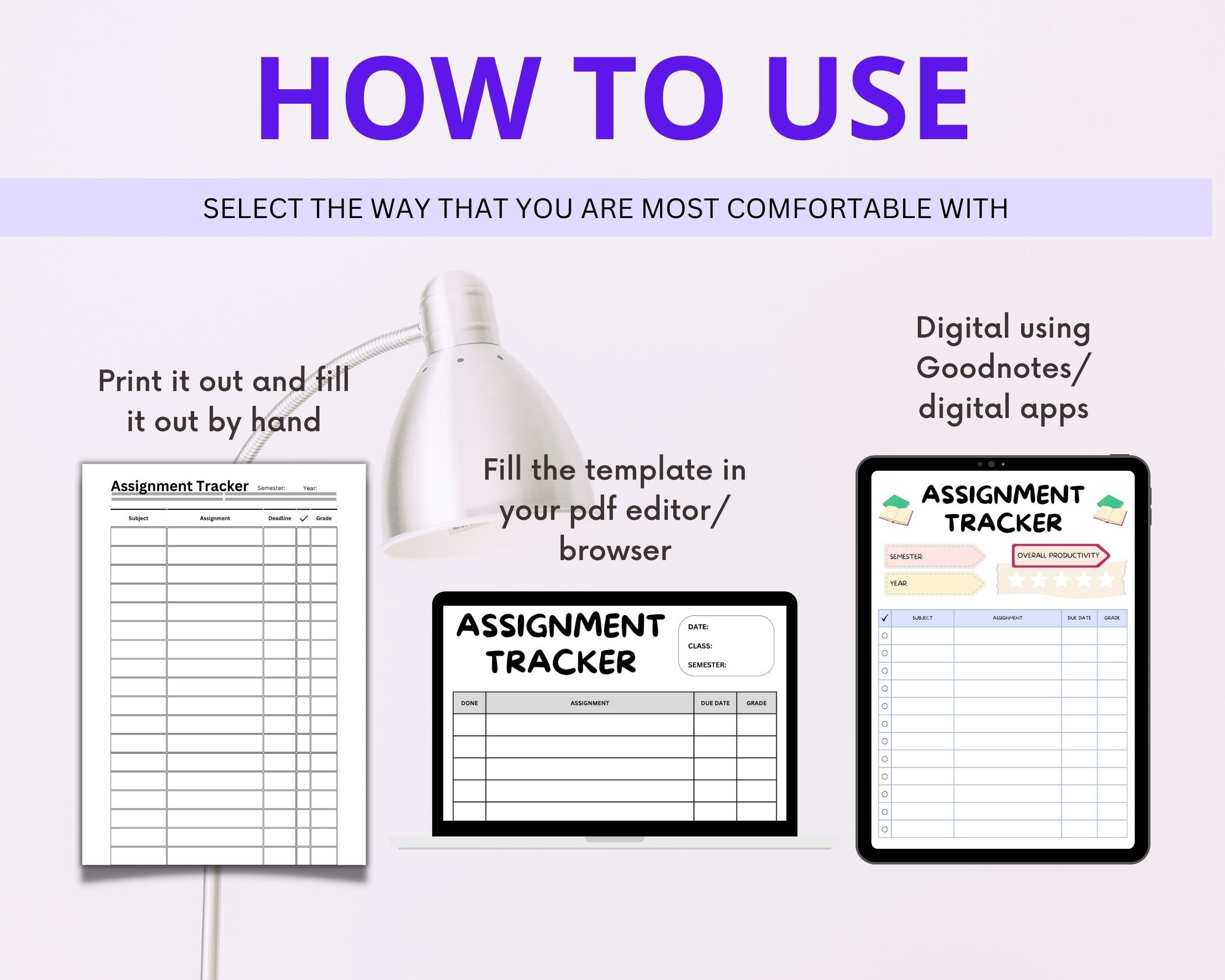 Printable Assignment Tracker, Assignment Planner, Table Assignments ...