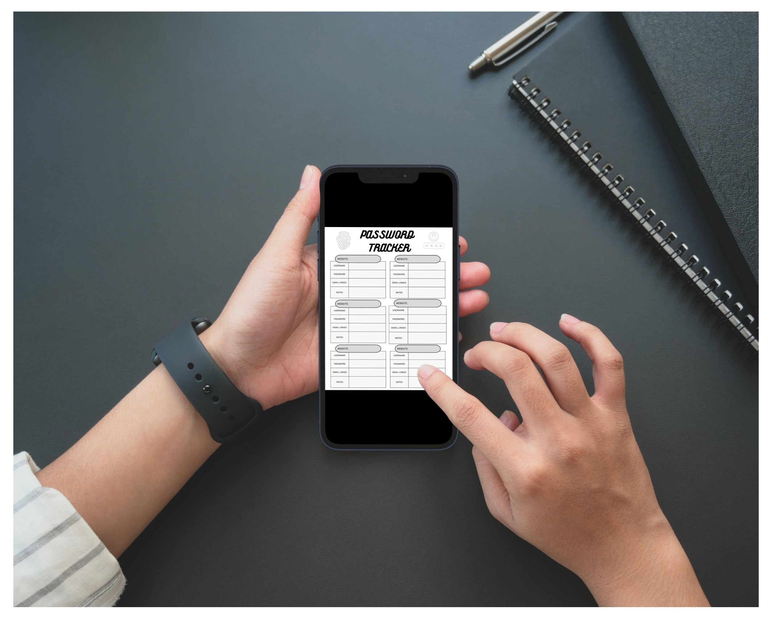 Password Tracker Printable And Fillable Pdf Colourful Cheap Password Keeper Password Organiser