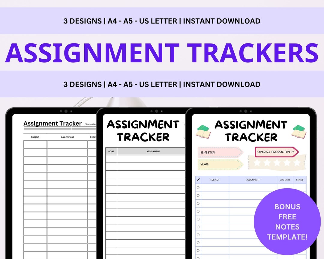 Printable Assignment Tracker, Assignment Planner, Table Assignments ...