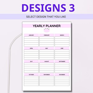 Yearly Overview, Printable Yearly Planner on One Page, Year at a Glance ...