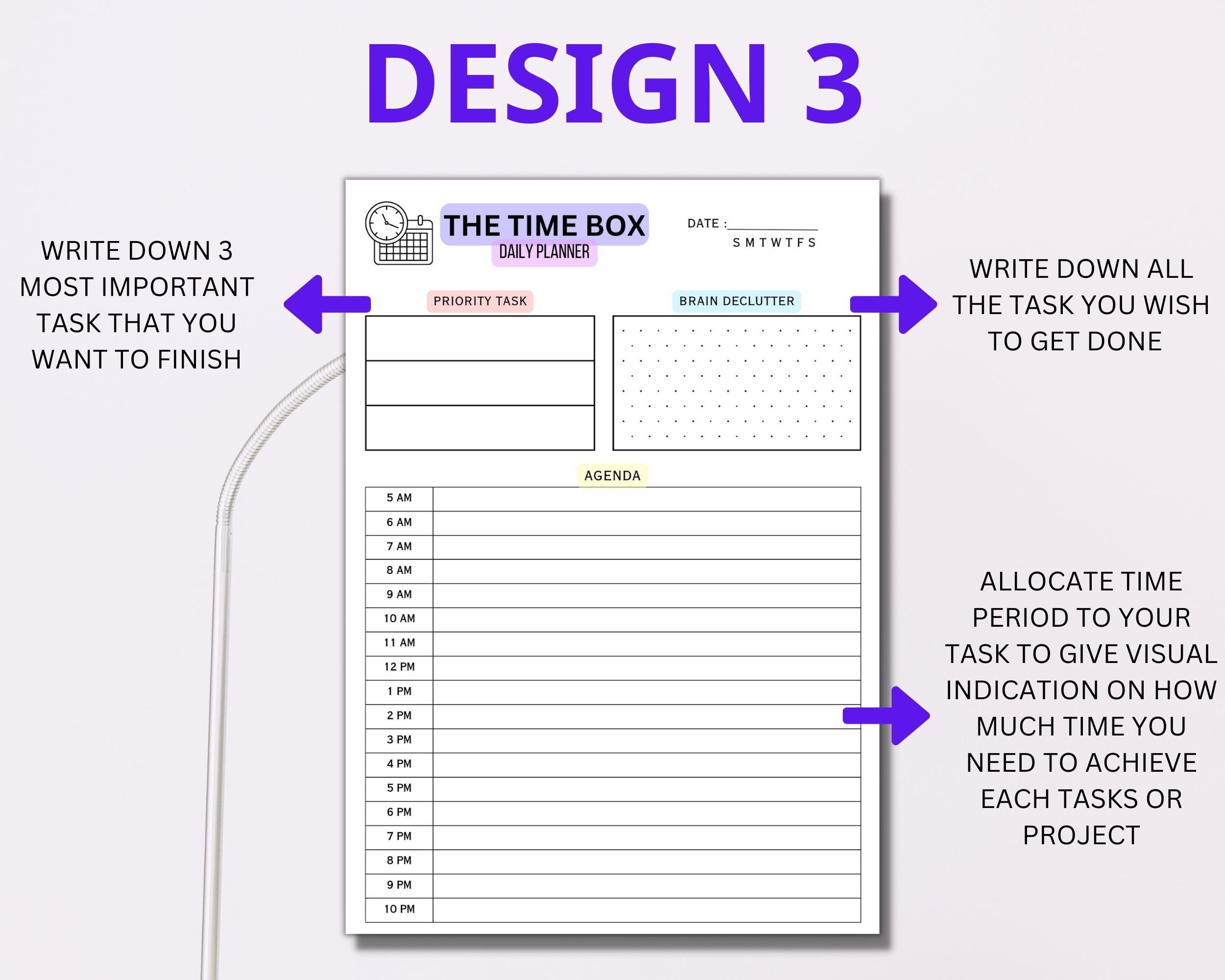 Daily Time Blocking Planner, Half Hour Time Blocking Template, Week at ...