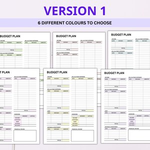 Budget Planner, Printable Planner Insert, Finance Overview Template ...