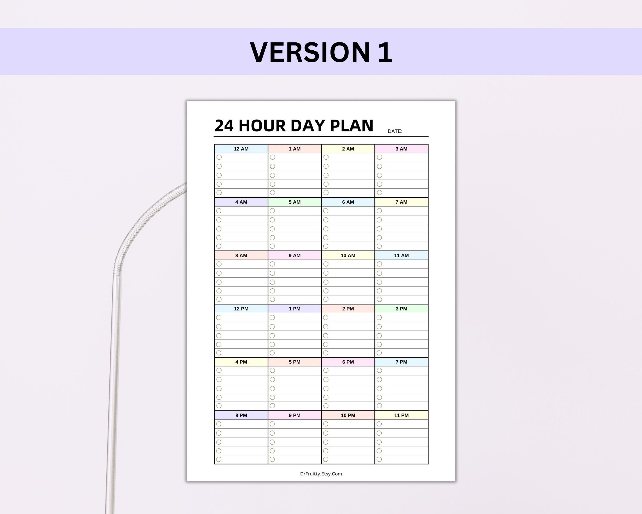 24 Hour Daily Planner Printable Daily to Do List for Work - Etsy