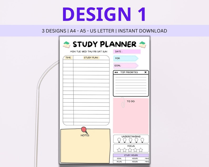 Minimalist Study Planner Printable, Assignment Tracker, Printable ...