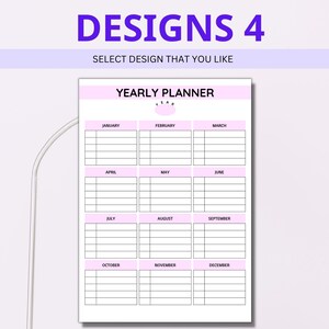 Yearly Overview, Printable Yearly Planner on One Page, Year at a Glance ...