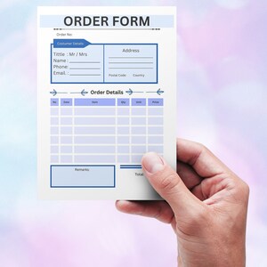 Order Form Template, Printable Order Form, Minimal Purchase Order Form ...