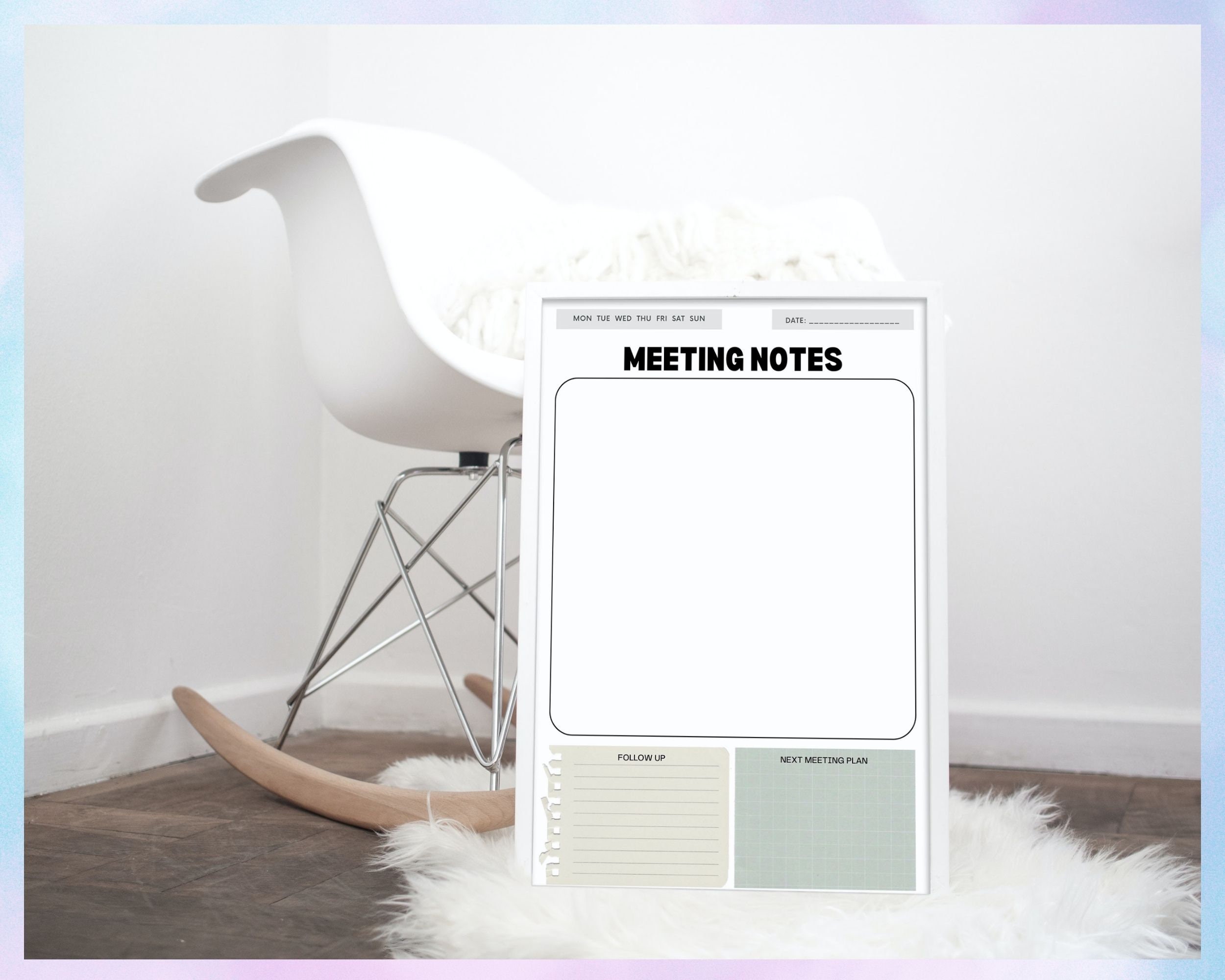 Meeting Notes Printable Template Cute Design Meeting - Etsy