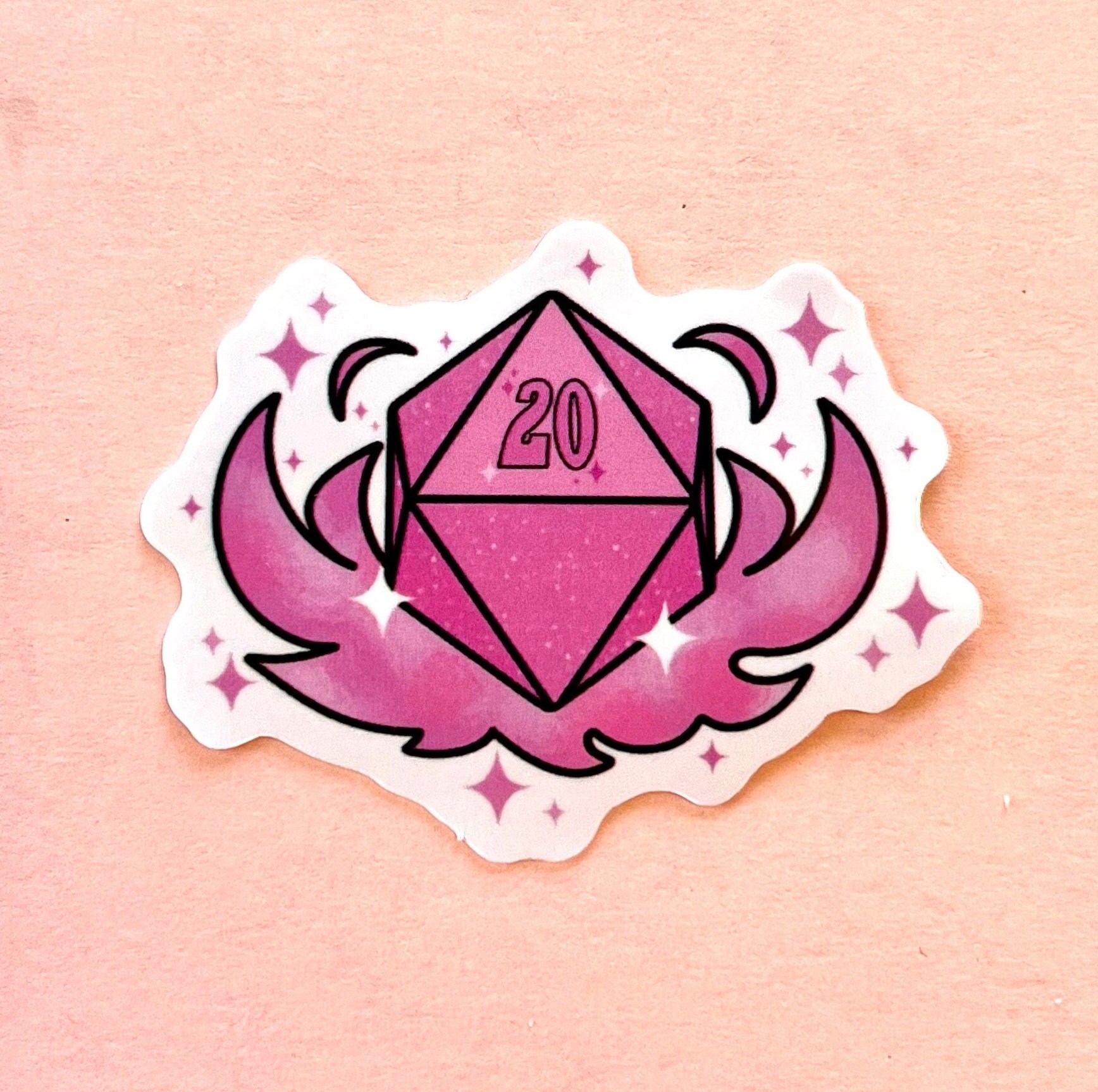 Dungeons and Dragons Pink D20 Sticker - Etsy