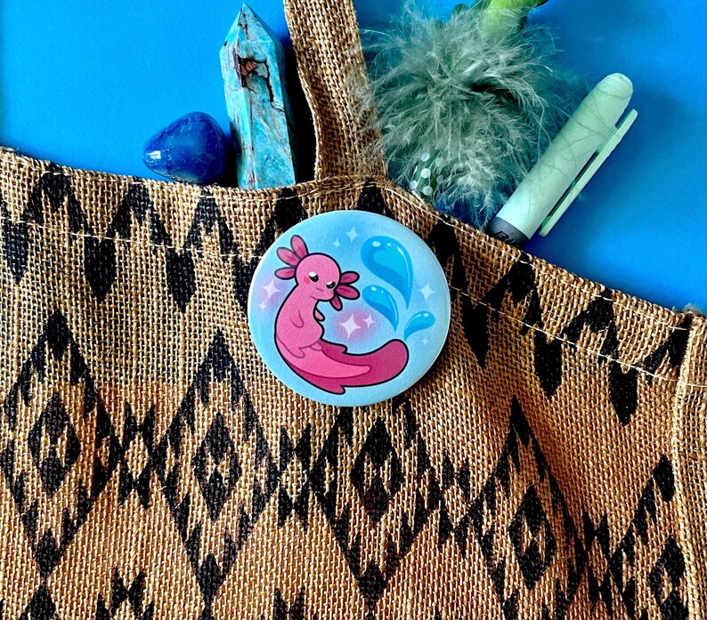 Large Axolotl Splash Button - Etsy