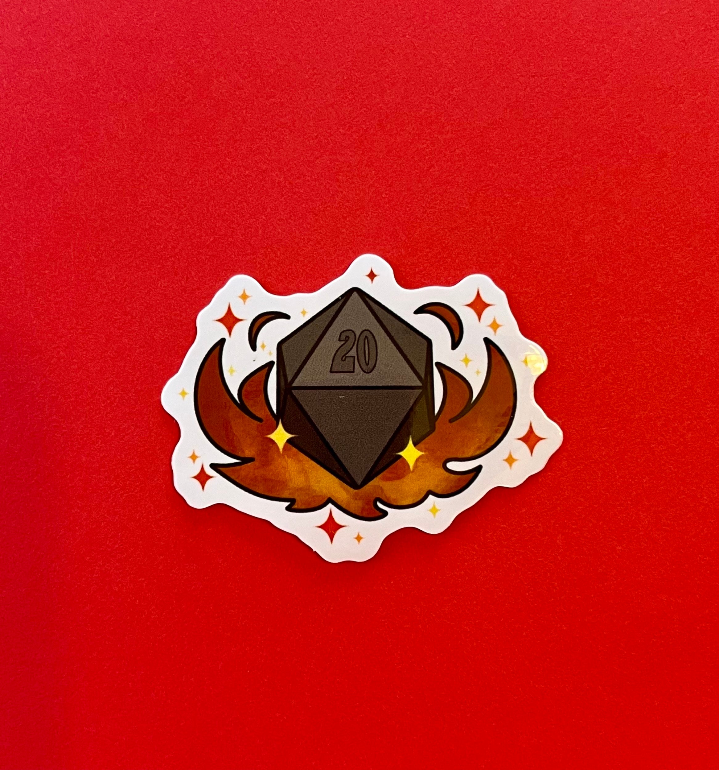 Dungeons and Dragons Fire D20 Sticker - Etsy