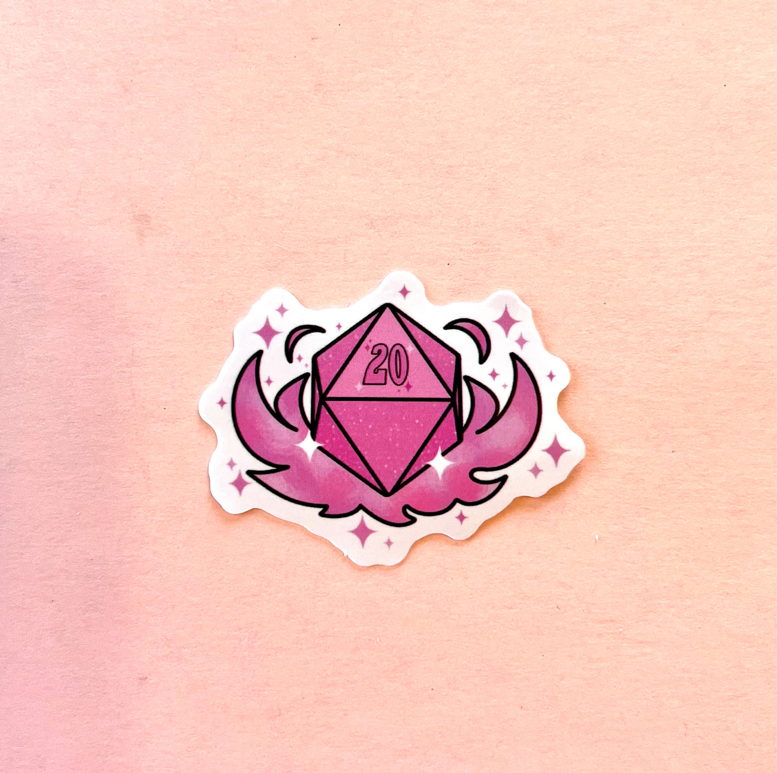 Dungeons and Dragons Pink D20 Sticker - Etsy