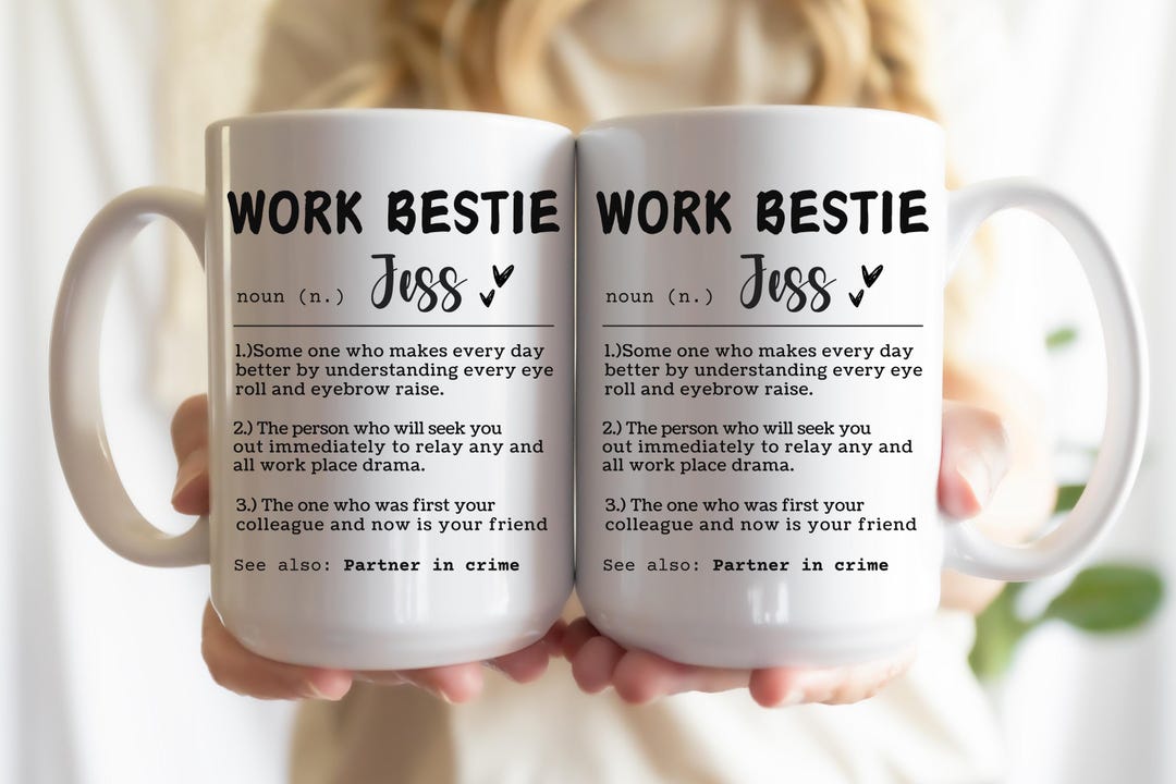 Personalized Work Bestie Mug: Custom Colleague Gift - Etsy