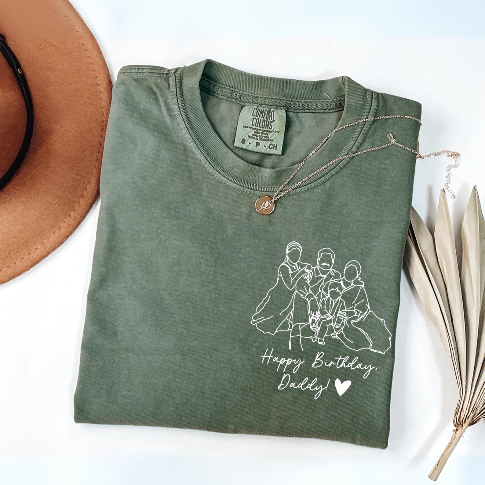 Personalized Portrait Outline Shirt: Custom Line Art Comfort Colors Tee ...