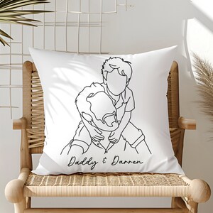 Custom Line Art Pillow: Personalized Family Portrait Pillowcase - Etsy