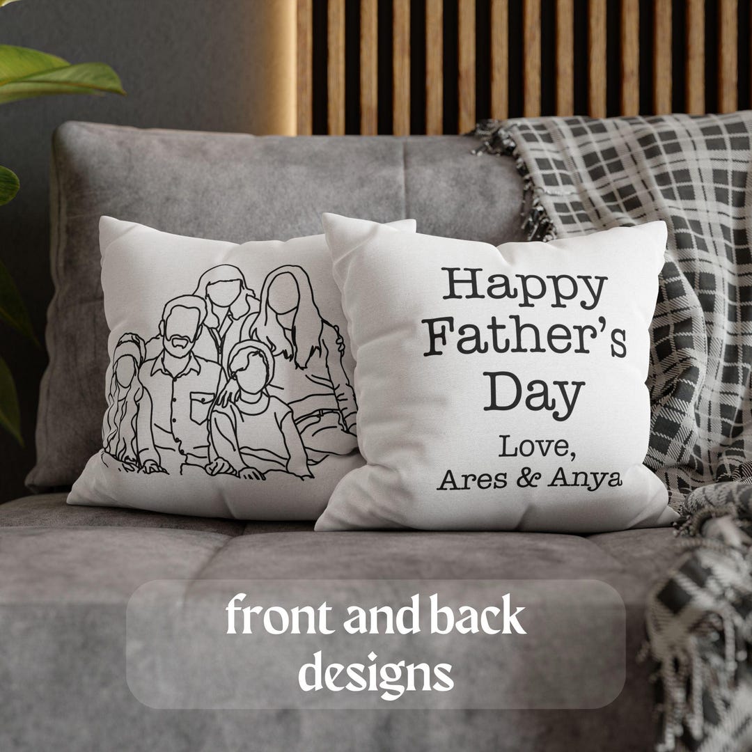 Custom Line Art Pillow, Customizable Pillow Case, Line Art Gift ...