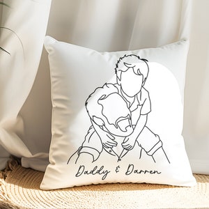 Custom Line Art Pillow: Personalized Family Portrait Pillowcase - Etsy