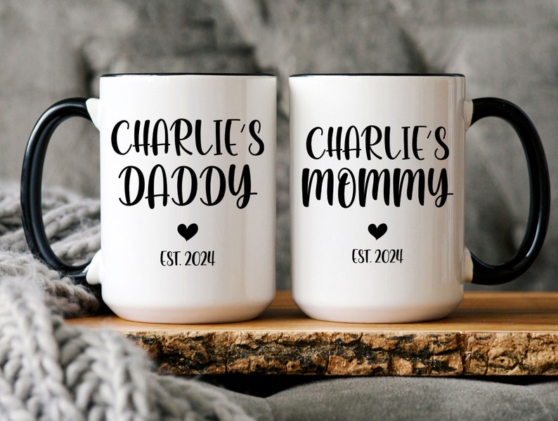 New Daddy and New Mommy Coffee Mug, Gift for New Parents, Parent to Be ...