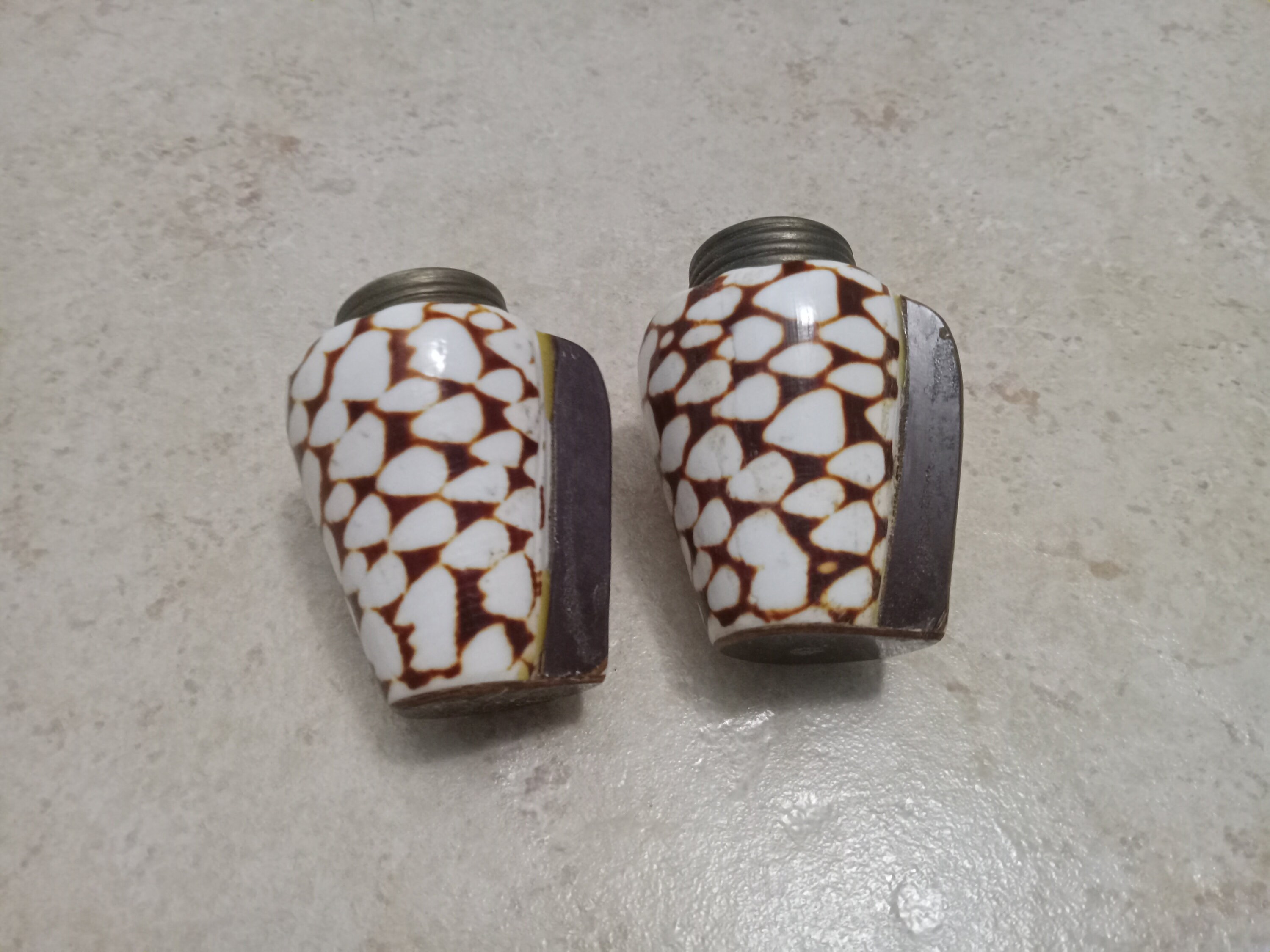 Vintage Shell Salt & Pepper Shakers - A Pair - Etsy