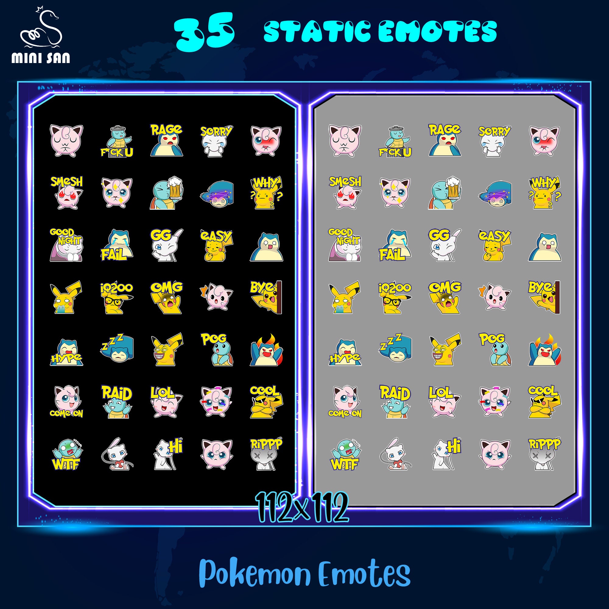 35 Cute Pokemon Emotes Package, Pokemon Static Twitch Emotes, Discord ...