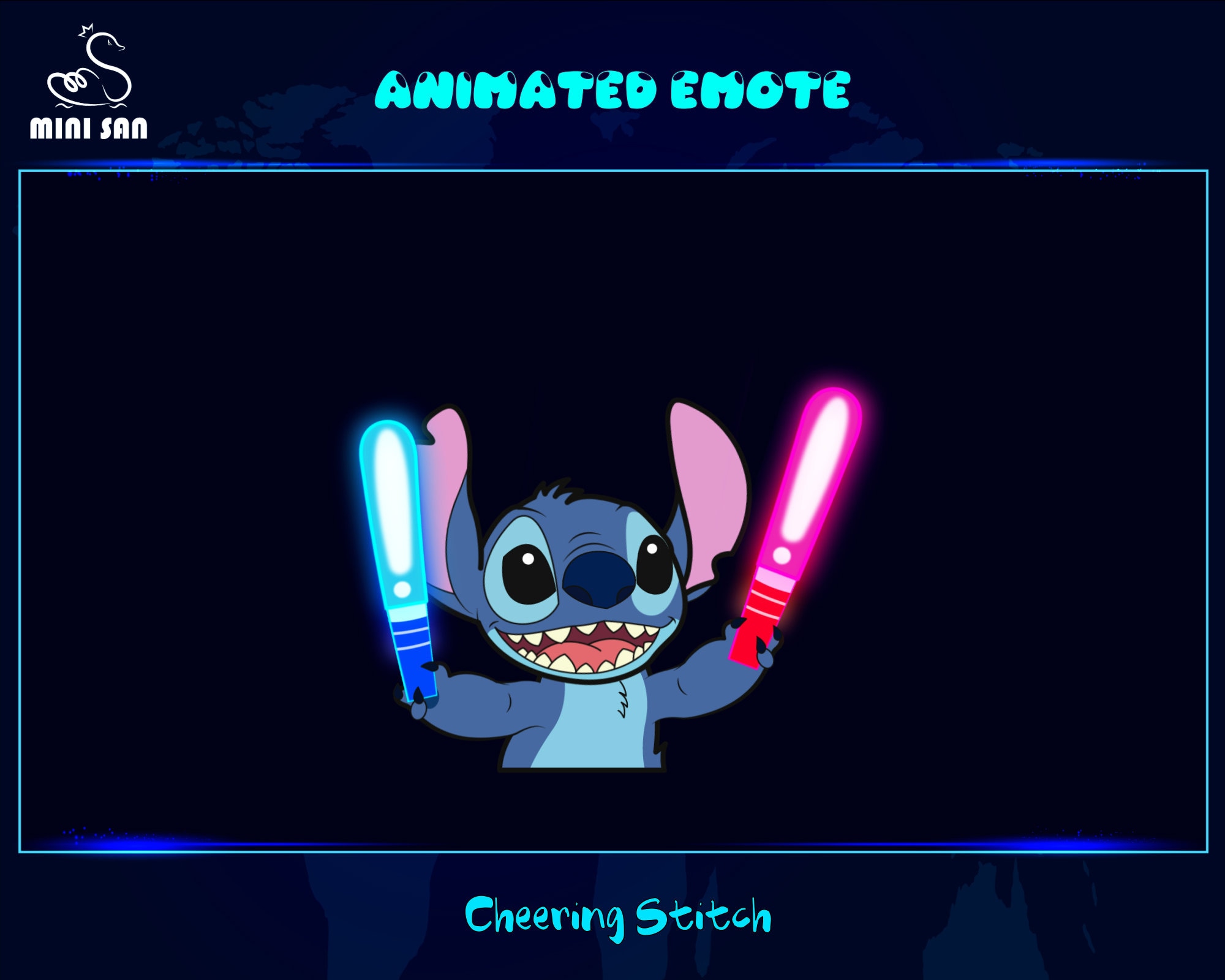 Animated Cute Cheering Stitch Emote, Cute Cheering Stitch Twitch Emote ...