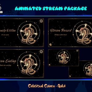 Celestial Cobra Animated Stream Overlay Bundle, Celestial Snake Twitch ...