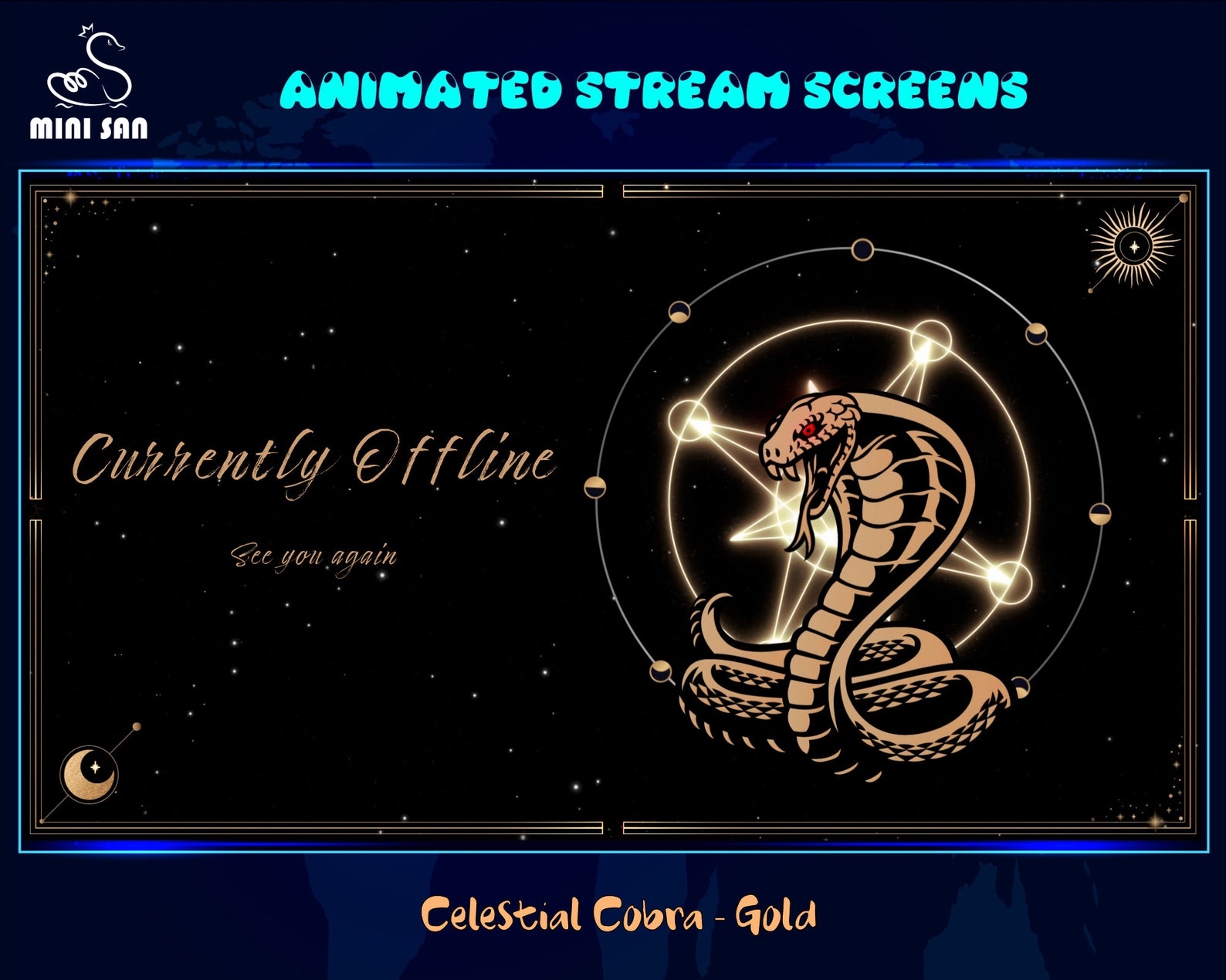 Celestial Cobra Animated Stream Overlay, Celestial Snake Twitch Overlay ...